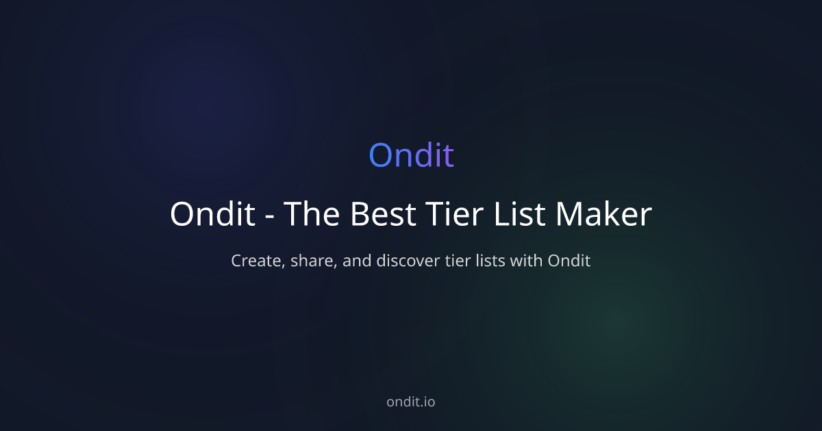 Ondit - The Best Tier List Maker | Create & Share Tier Lists